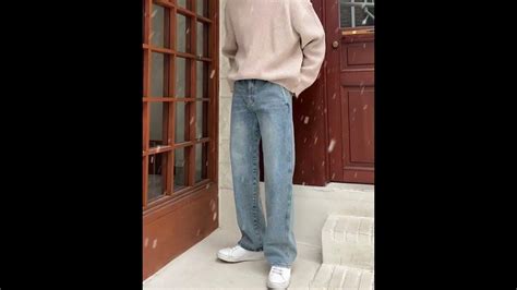 남자 코디 세미와이드 스트레이트핏 일자 청바지 소프트 워싱 사선 포켓 데님 팬츠 남자 쇼핑몰 추천 Youtube