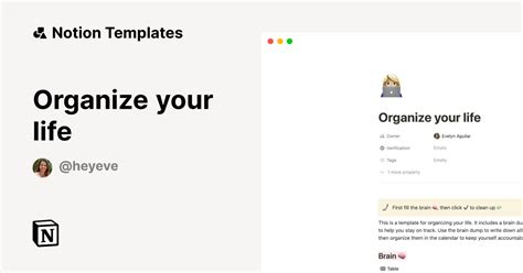 Organize Your Life Template By Evelyn Aguilar Notion Marketplace