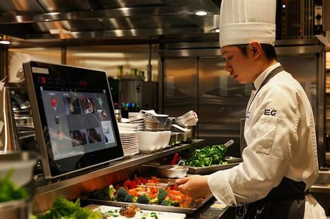 Premium Photo With A Digital Cookbook At Their Fingertips The Ch