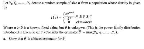 Solved B Find A Multiple Of θ That Is An Unbiased