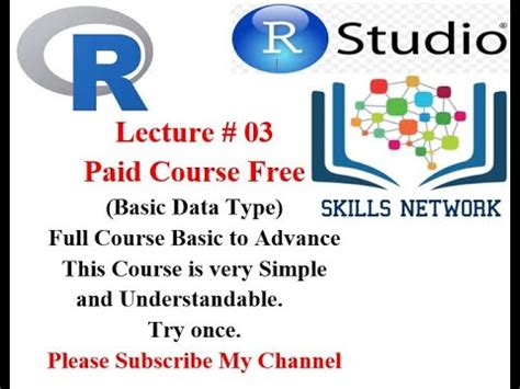 Basic Data Type R Programming Language Lecture YouTube