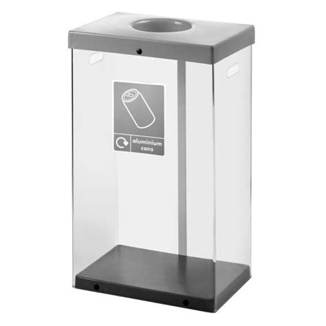 Clear Recycling Bin Cw Sticker 80l Clear Body Grey Lid Plastic