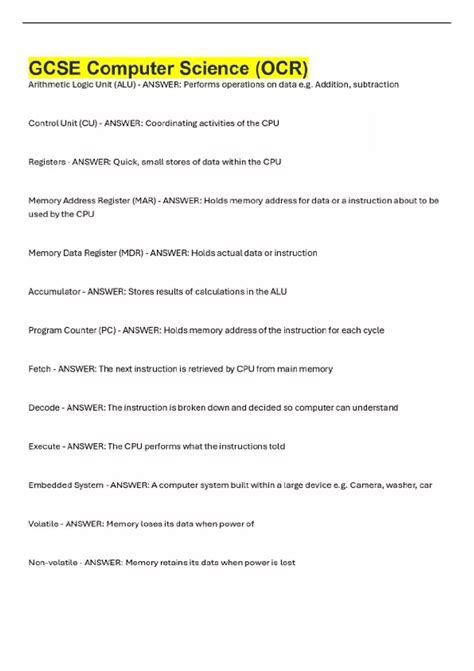 Gcse Computer Science Ocr Ocr Stuvia Us
