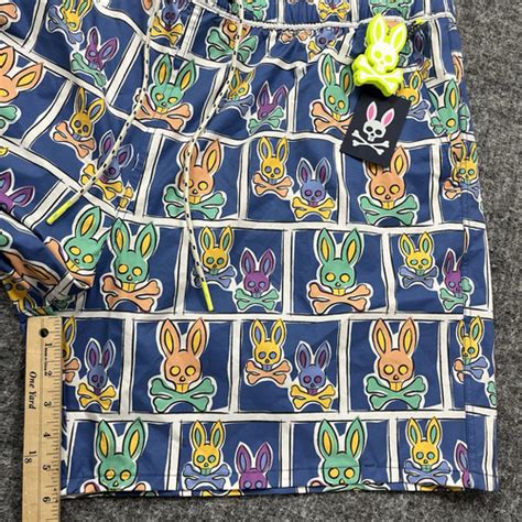 Psycho Bunny Swim Trunks Mens 2xl Blue Mesh Liner Beach Surfer Board