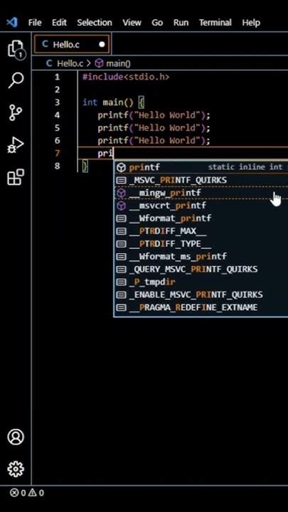 💻print hello world horizontally cprogramming coding youtube