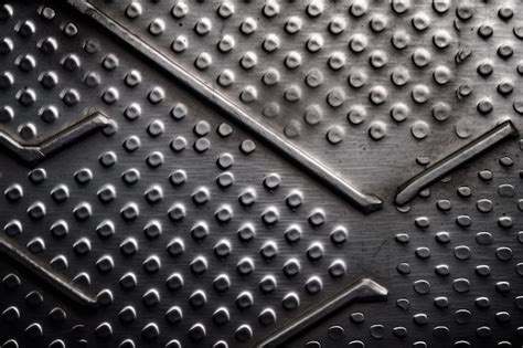 Premium Ai Image Metal Plate With Perforations In Closeup View