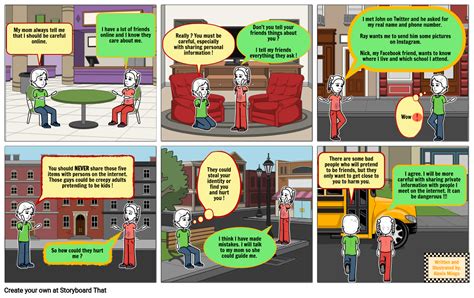 Internet Safety Comic Strip Storyboard By Alexis242