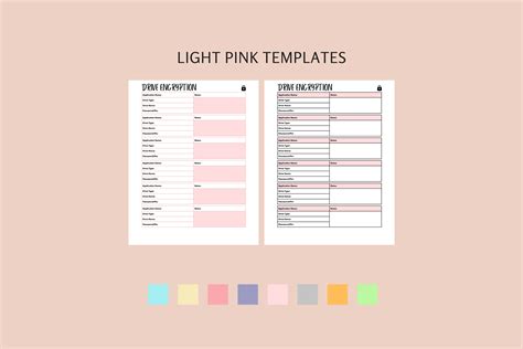 Editable Printable Password Tracker Bundle Password Log Password Organizer Password Keeper