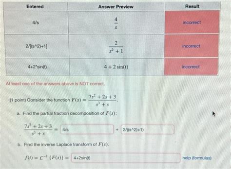 Solved At Least One Of The Answers Above Is Not Correct 1