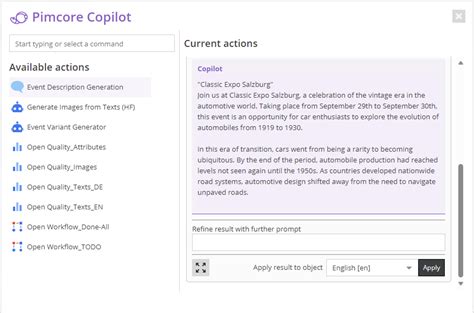 Text Generation With Prompts Via Openai Pimcore Development Documentation