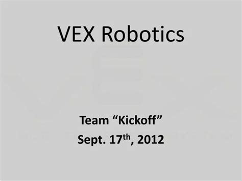 PPT VEX Robotics PowerPoint Presentation Free Download ID