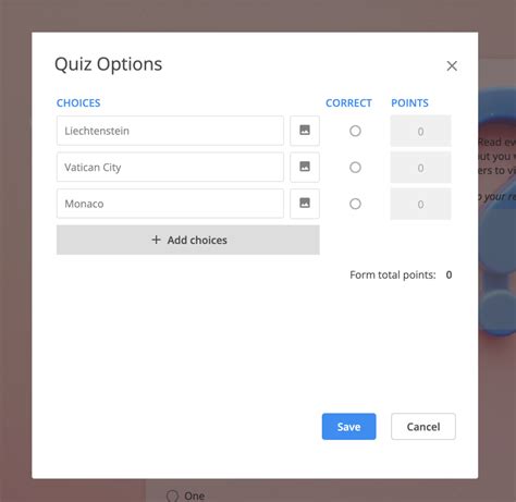 Help Assign Points To An Online Quiz FormBuilder