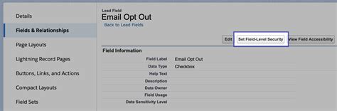 Setting Field Level Security Outreach Support