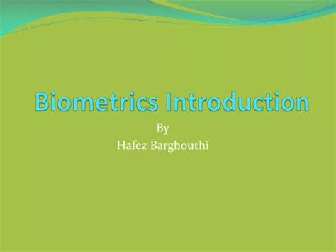 Ppt Biometrics Introduction Powerpoint Presentation Free Download Id 6048175