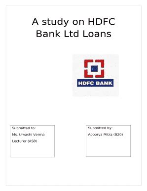 Fillable Online A Study On HDFC Fax Email Print PdfFiller
