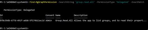 Using Find Graphmgpermission In Graph Powershell