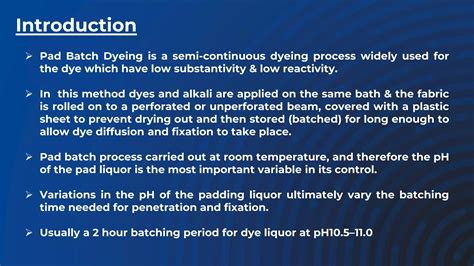 Pad Batch Dyeing Method Pptx