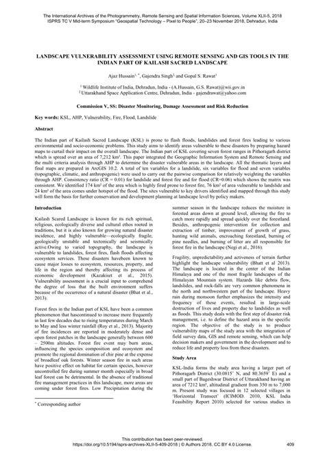 pdf landscape vulnerability assessment using remote sensing and gis