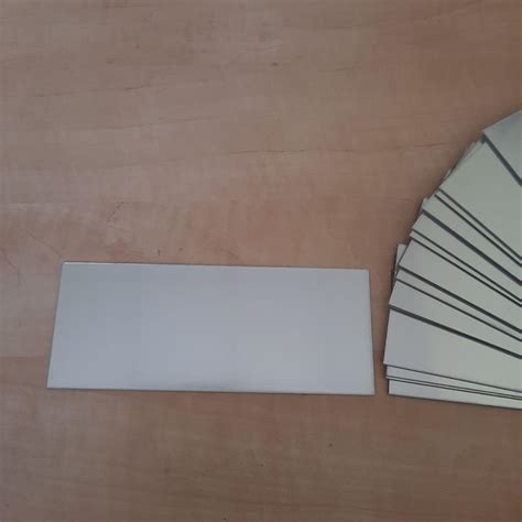 ᐉ Наклейка на стіну дзеркальна акрил Цегла 15x6 см 18 шт Silver 8681 • Краща ціна в Києві