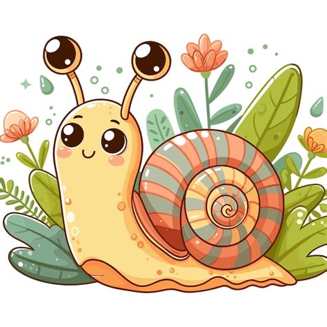 Premium Vector Cute Snail Vector Illustration On White Background