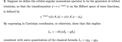 Solved 2. Suppose we define the orbital angular momentum | Chegg.com
