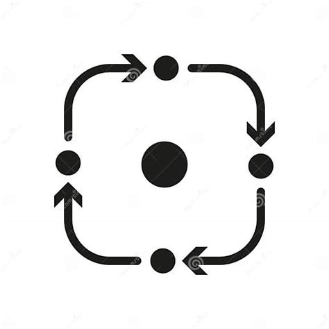 Circular Process Icon Arrow Rotation Symbol Abstract Cycle Flow Vector Graphic Element Stock