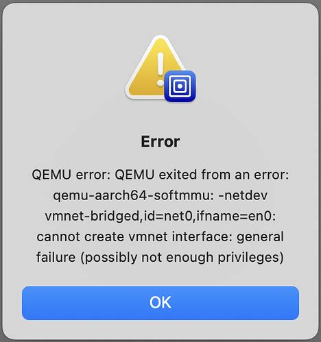 Selecting Bridged Network Causes Error With UTM On MacOS Installation Home Assistant Community