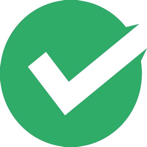 Premium Vector Flat Round Check Mark Green Icon Button Tick Symbol