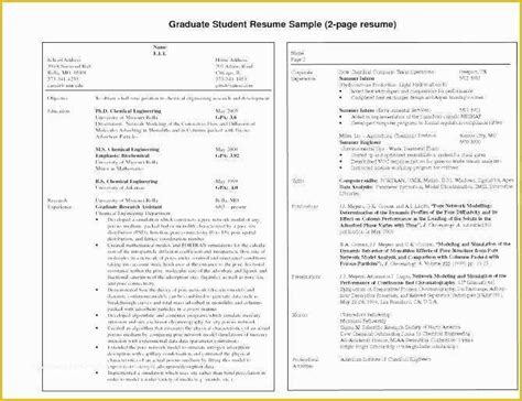 Free Cascade Resume Template Of Two Page Resume Template Heritagechristiancollege