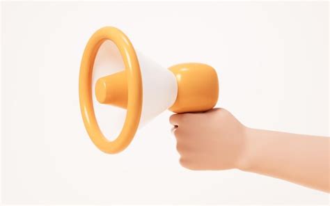 premium photo loudspeaker in a hand 3d rendering digital drawing
