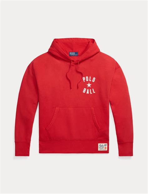 Polo Ralph Lauren Vintage Fit Polo Ball Fleece Hoodie Red Oznico