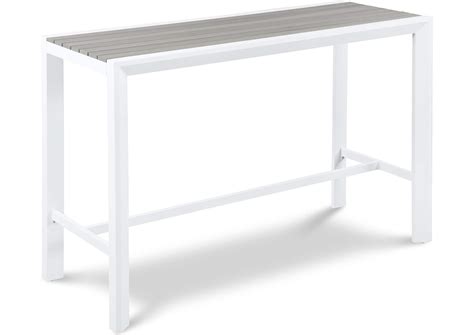 Nizuc Grey Rectangle Aluminum Outdoor Patio Bar Table