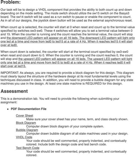 Solved Problem Our Task Will Be To Design A Vhdl Component