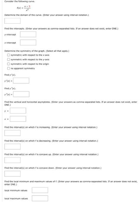 solved consider the following curve f x x2x−5 determine