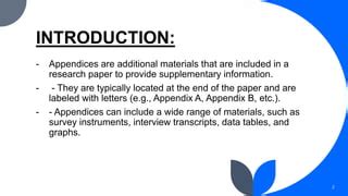 Appendices In Research Methodology PPTX