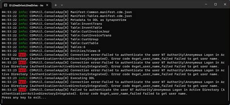Connection Errorfailed To Authenticate The User Nt Authorityanonymous Logon In Active
