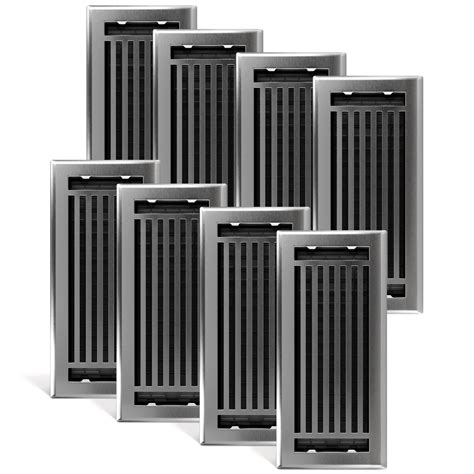 Greater Grates Floor Register 4x10 Linear Brushed Nickel 8 Pack