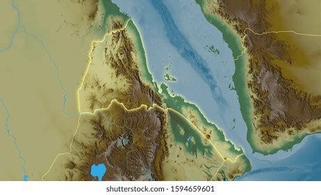 Eritrea Area On Topographic Relief Map Stock Illustration 1594659607 Shutterstock