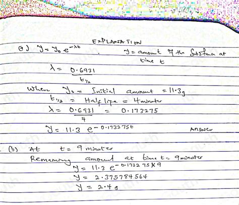 Solved A Specific Radioactive Substance Follows A Continuous Exponential Decay Model It Has A