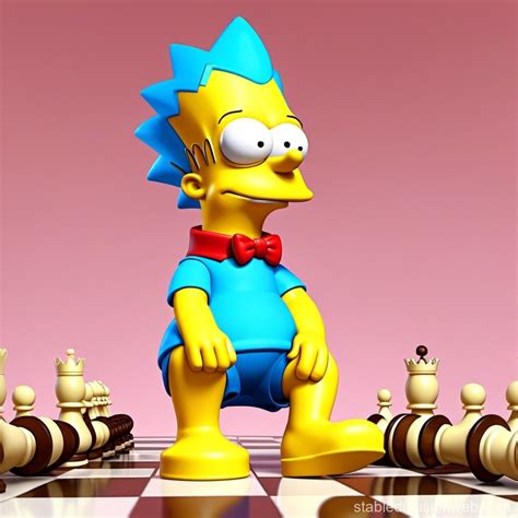 Bart Simpsons Chess Game Stable Diffusion Online