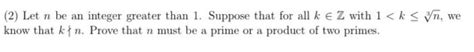 solved 2 let n be an integer greater than 1 suppose that