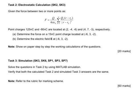 Solved Task 2 Electrostatic Calculation Sk2 Sk3 Given
