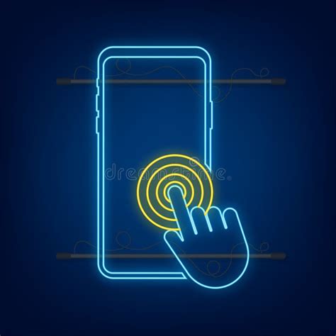 Click Smartphone Empty Screen Phone Mockup Neon Device Mockup