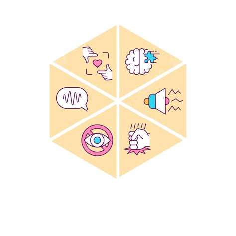 Autism Concept Line Icons With Text Info Content Cognitive Vector Info