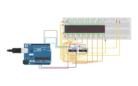 Circuit Design 3 Wire Control 8 Digit Display Tinkercad