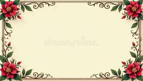 Elegant Victorian Floral Scrollwork Border Design Scroll Engraved