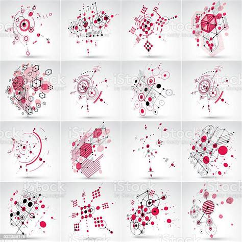 세트 벡터 추상적인 배경 생성날짜 에서 바우하우스 복고 스타일 0명에 대한 스톡 벡터 아트 및 기타 이미지 0명 1960 1969 년 3차원 형태 Istock