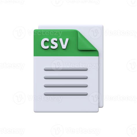 Csv File Format 3d Icon Text Based Spreadsheet File For Storing Tabular Data Values And