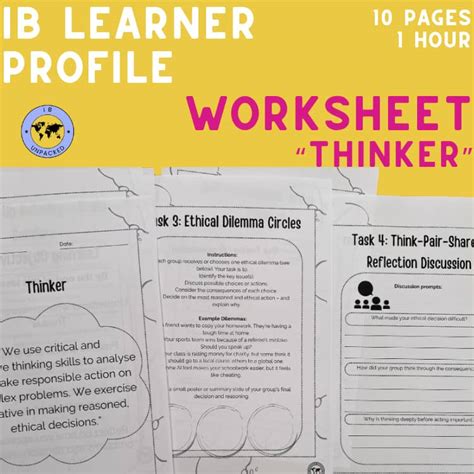 Myp Ib Learner Profile Lesson Thinker 1 Hour Lesson Printable