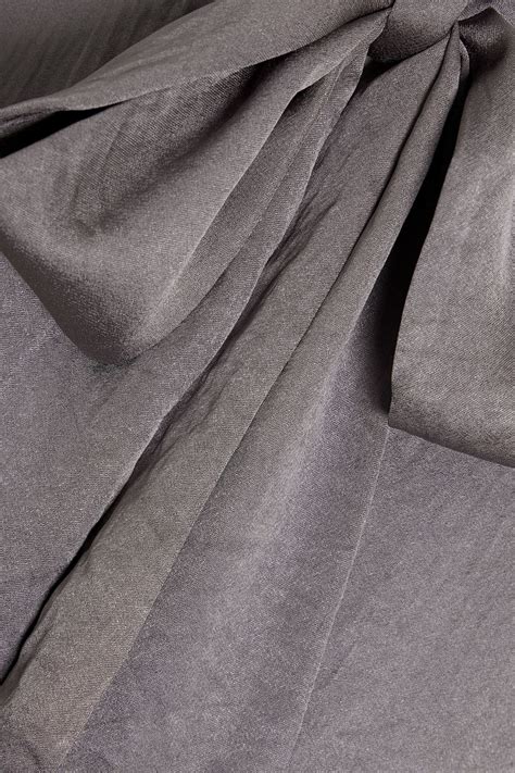 Iris Ink Lillian Pussy Bow Satin Crepe Maxi Dress The Outnet